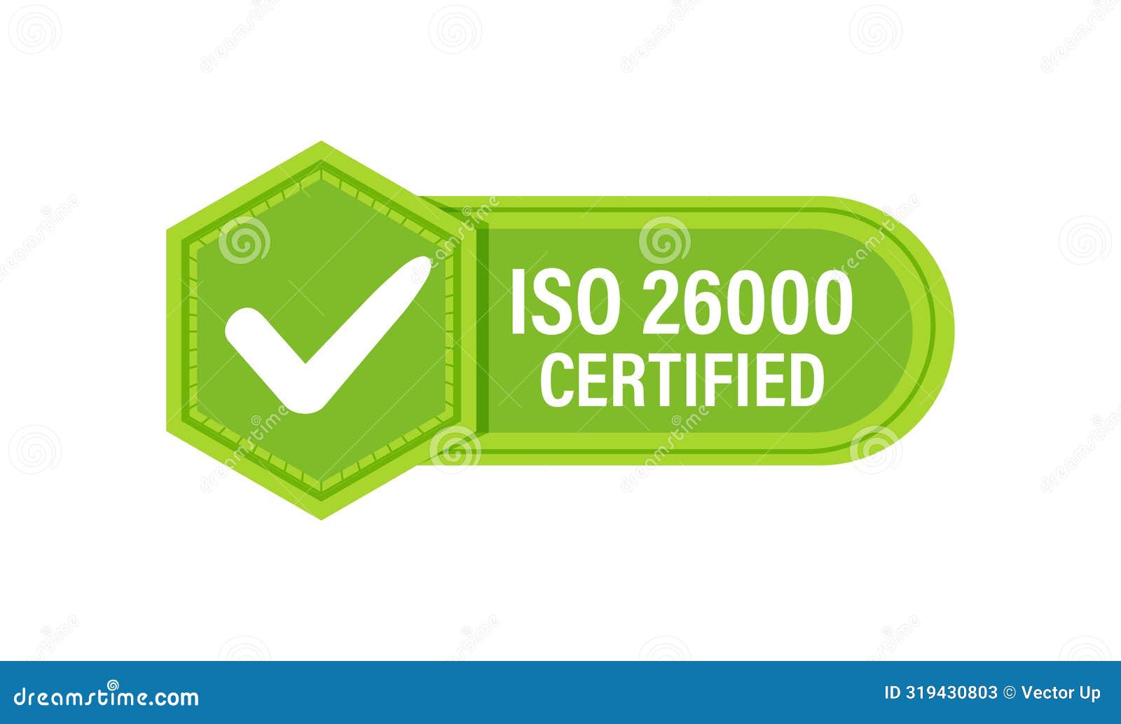 ISO 26000 Quality Management Certification Badge. Vector Illustration ...
