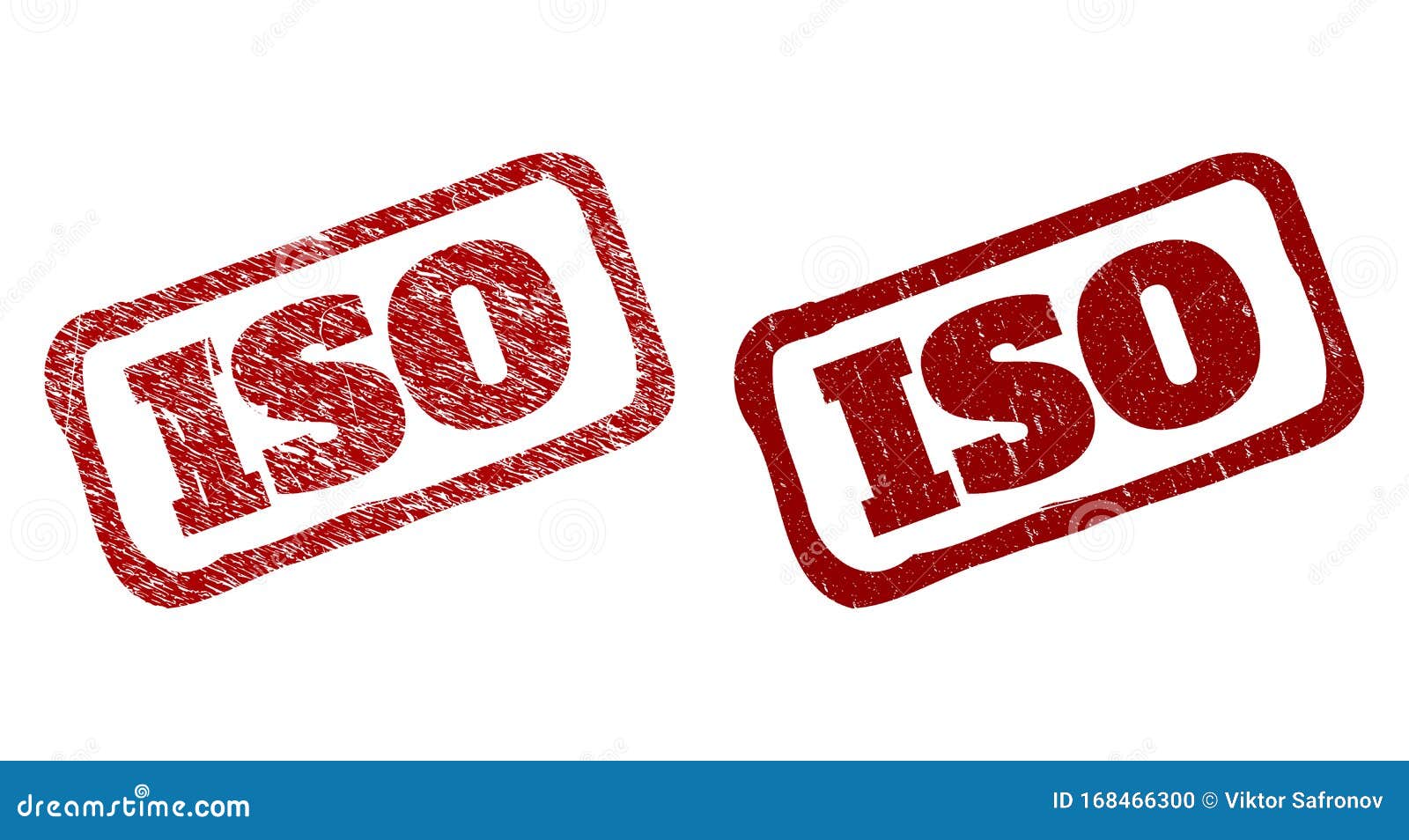 ISO Red Rough Rectangular Seals with Unclean Textures Stock Vector ...