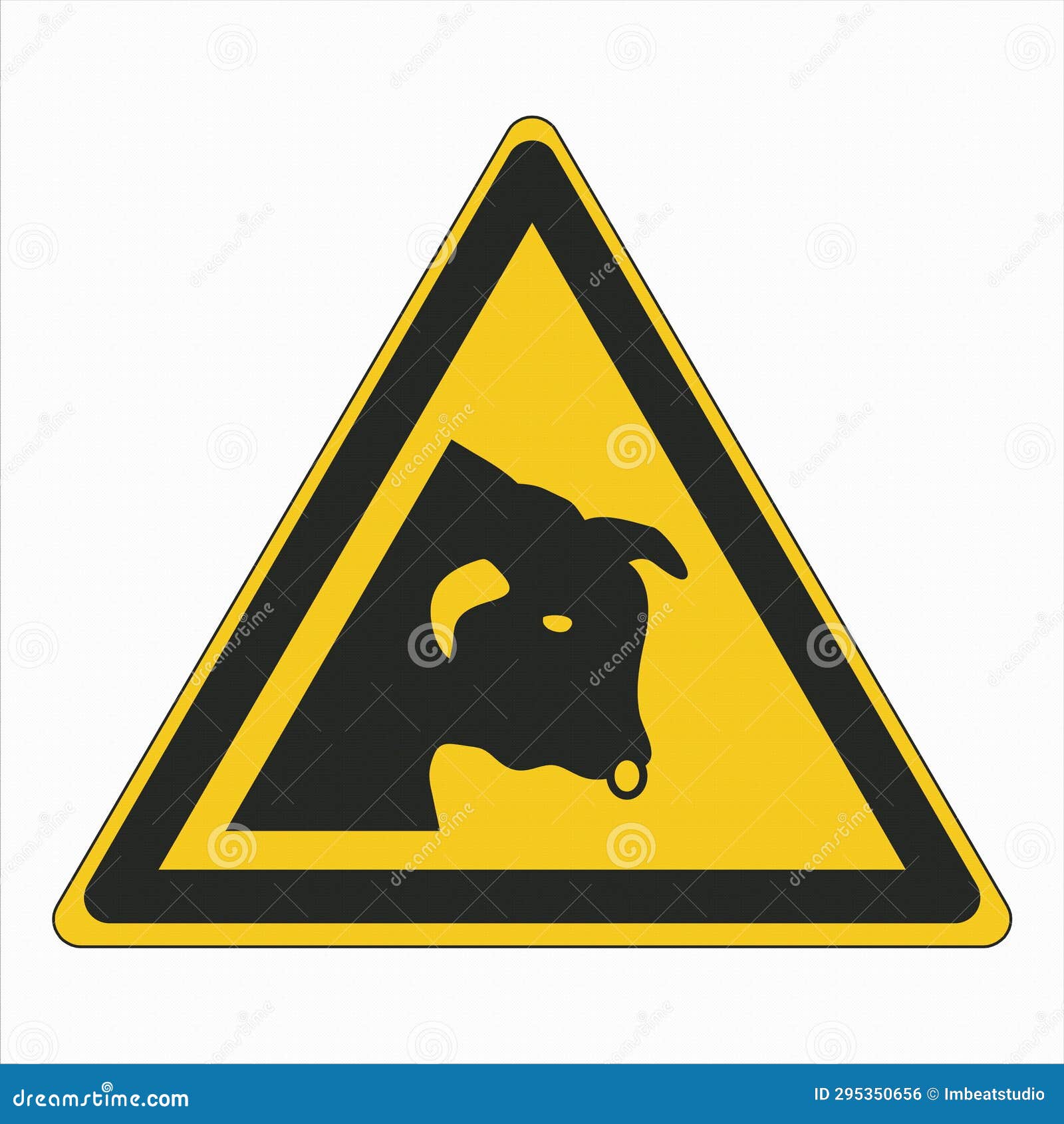 W034 ISO 7010 Registered Safety Signs Warnings Bull Vector Illustration ...