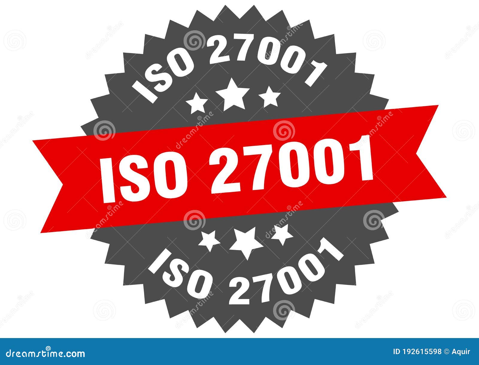 Iso 27001 Sign. Iso 27001 Round Isolated Ribbon Label. Vector ...