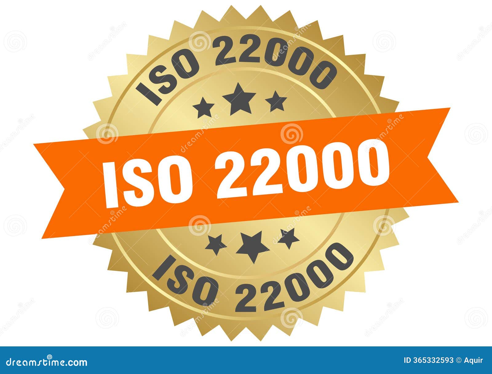 Iso 22000. Iso 22000 Round Green And Gold Label Isolated On Transparent ...