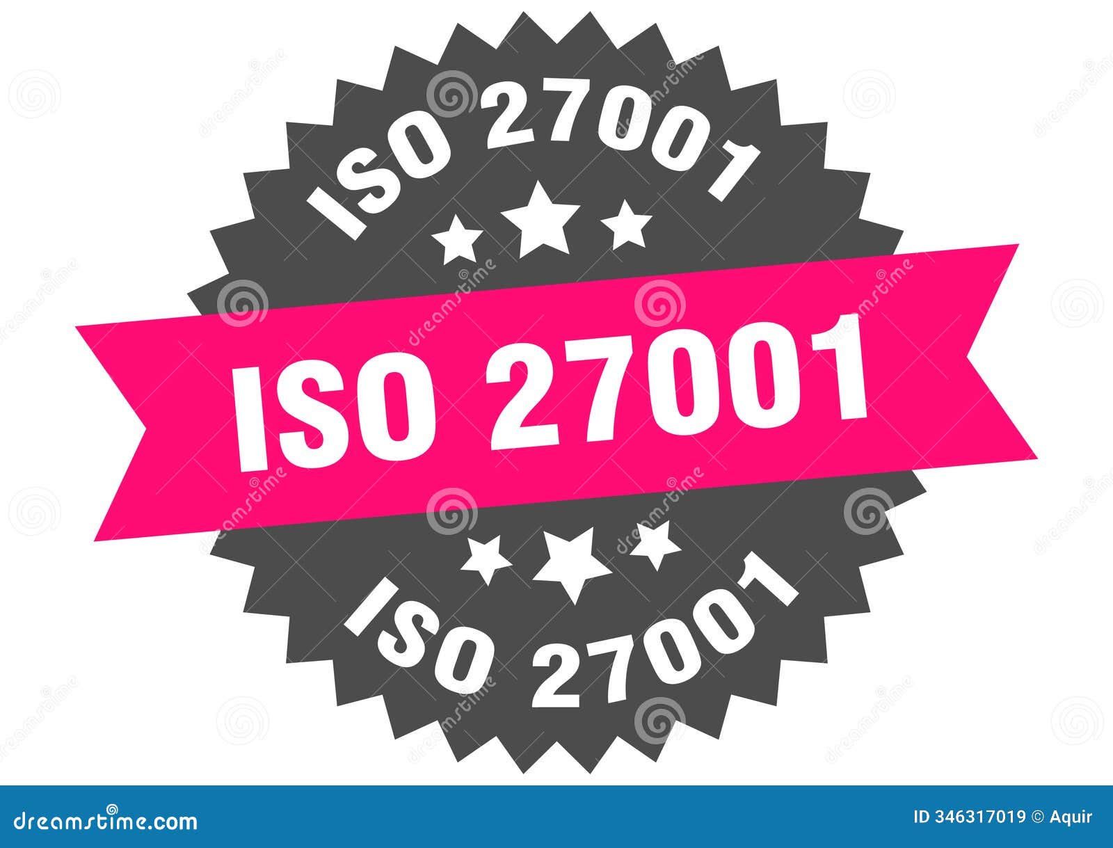 Iso 27001. Iso 27001 Round Pink Label Isolated On Transparent ...