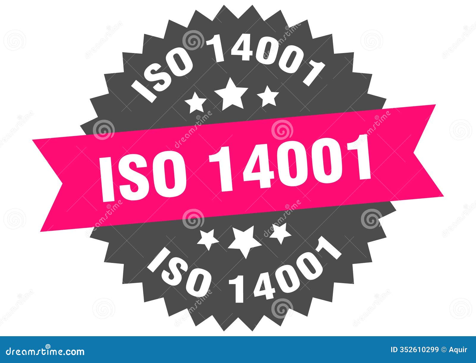 Iso 14001. Iso 14001 Round Pink Label Isolated On Transparent ...