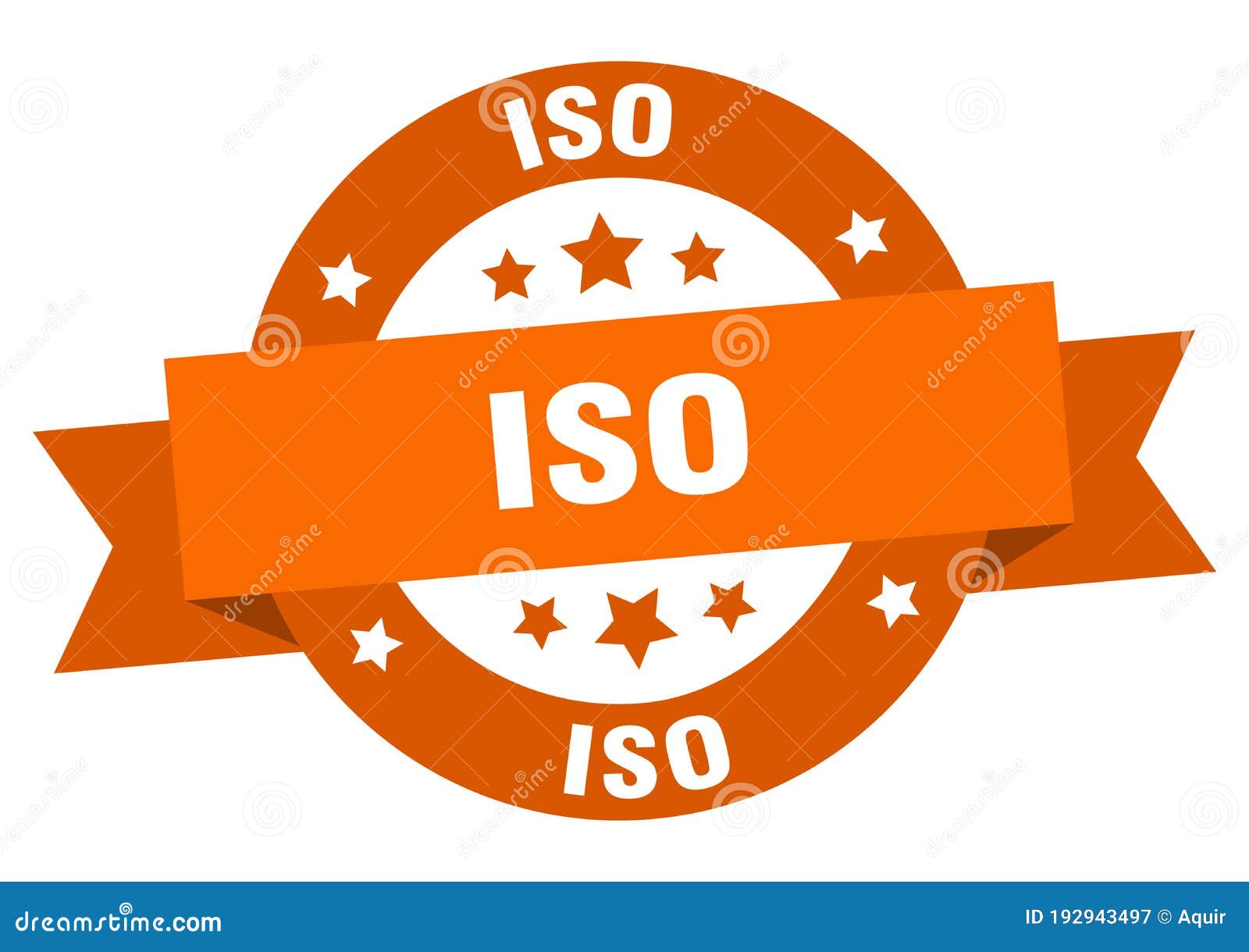 Iso Round Ribbon Isolated Label. Iso Sign Stock Vector - Illustration ...