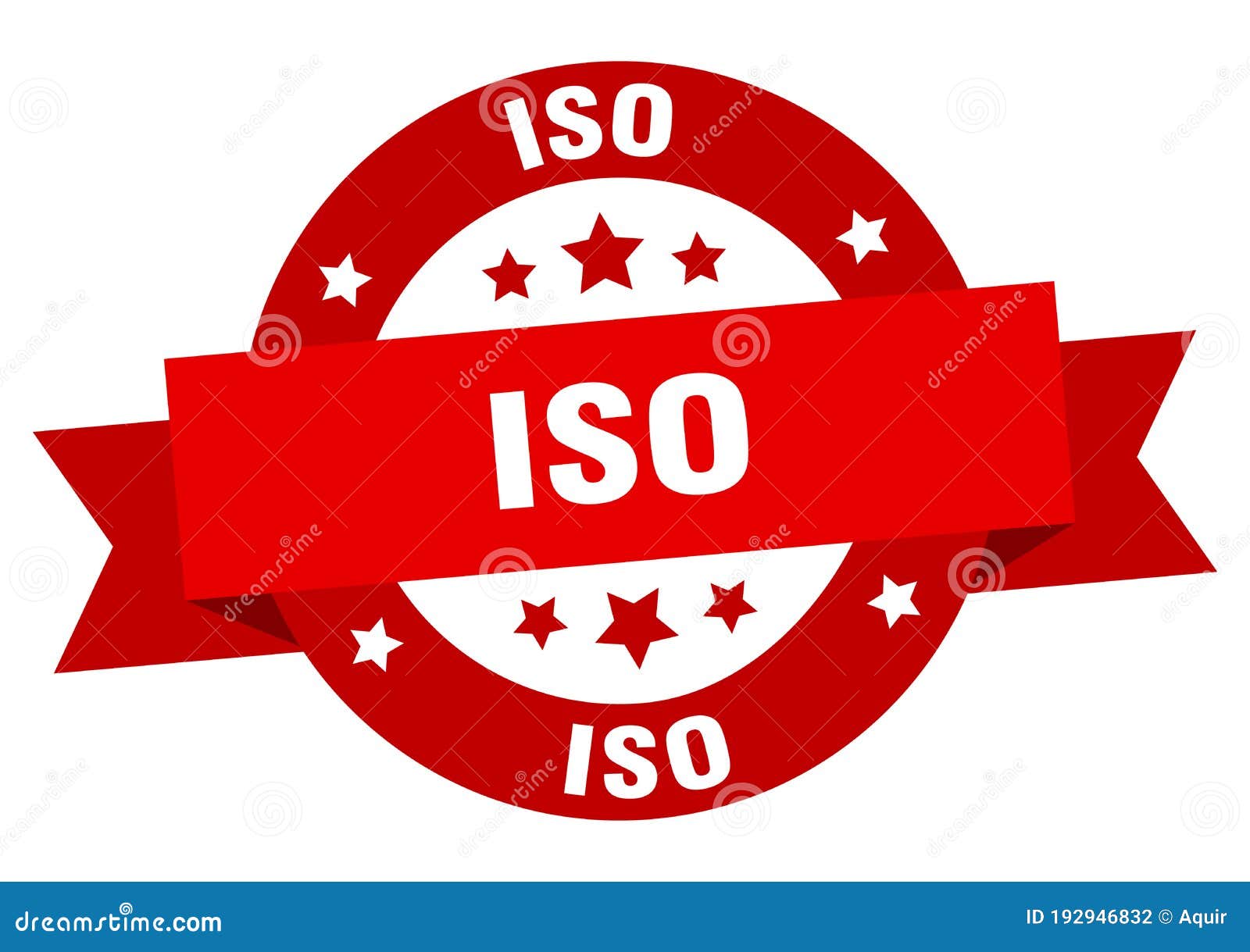 Iso Round Ribbon Isolated Label. Iso Sign Stock Vector - Illustration ...