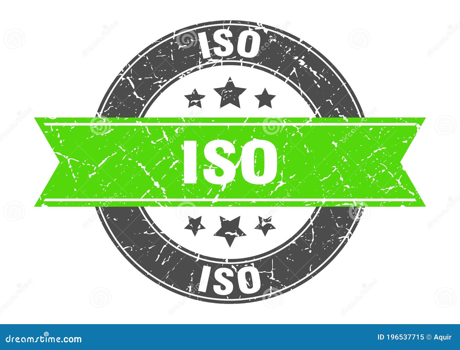 Iso Round Stamp with Ribbon. Label Sign Stock Vector - Illustration of ...
