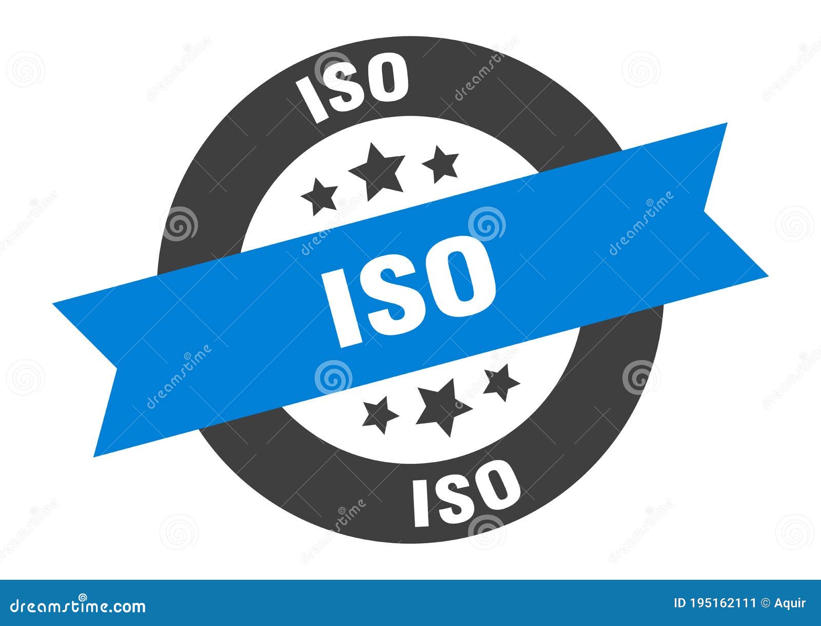 Iso Sign. Round Ribbon Sticker. Isolated Tag Stock Vector ...