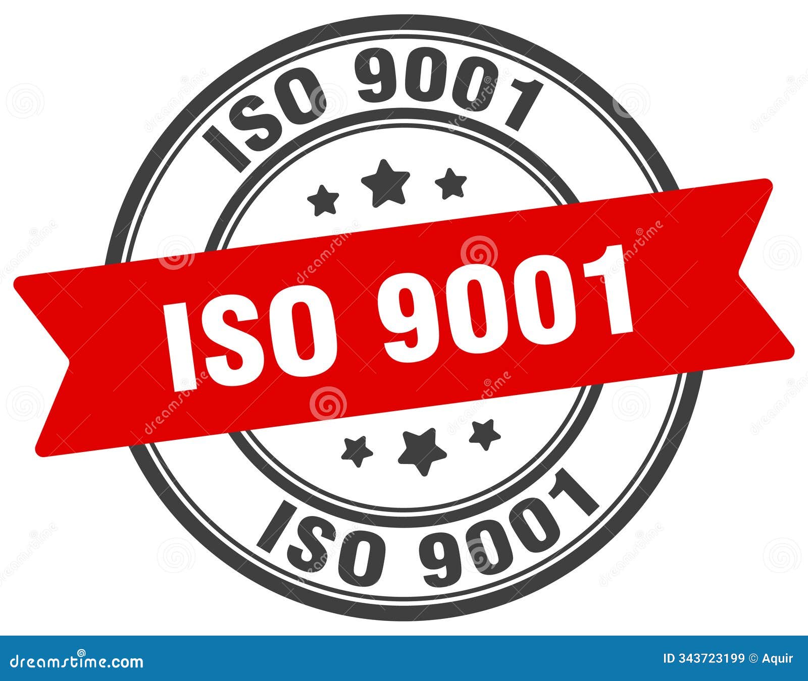 ISO 9001 Stamp Sign - Quality Management Systems, QMS Cartoon Vector ...