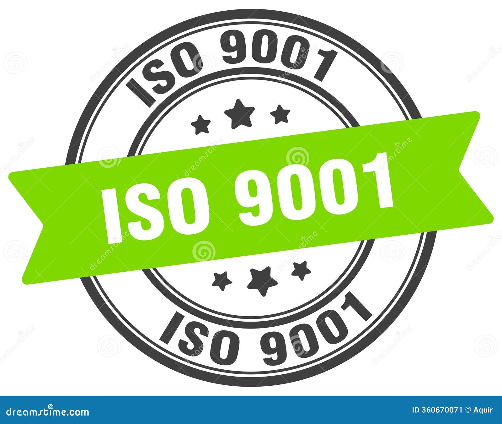 Iso 9001 Stamp. Iso 9001 Rectangular Stamp On White Background Cartoon ...