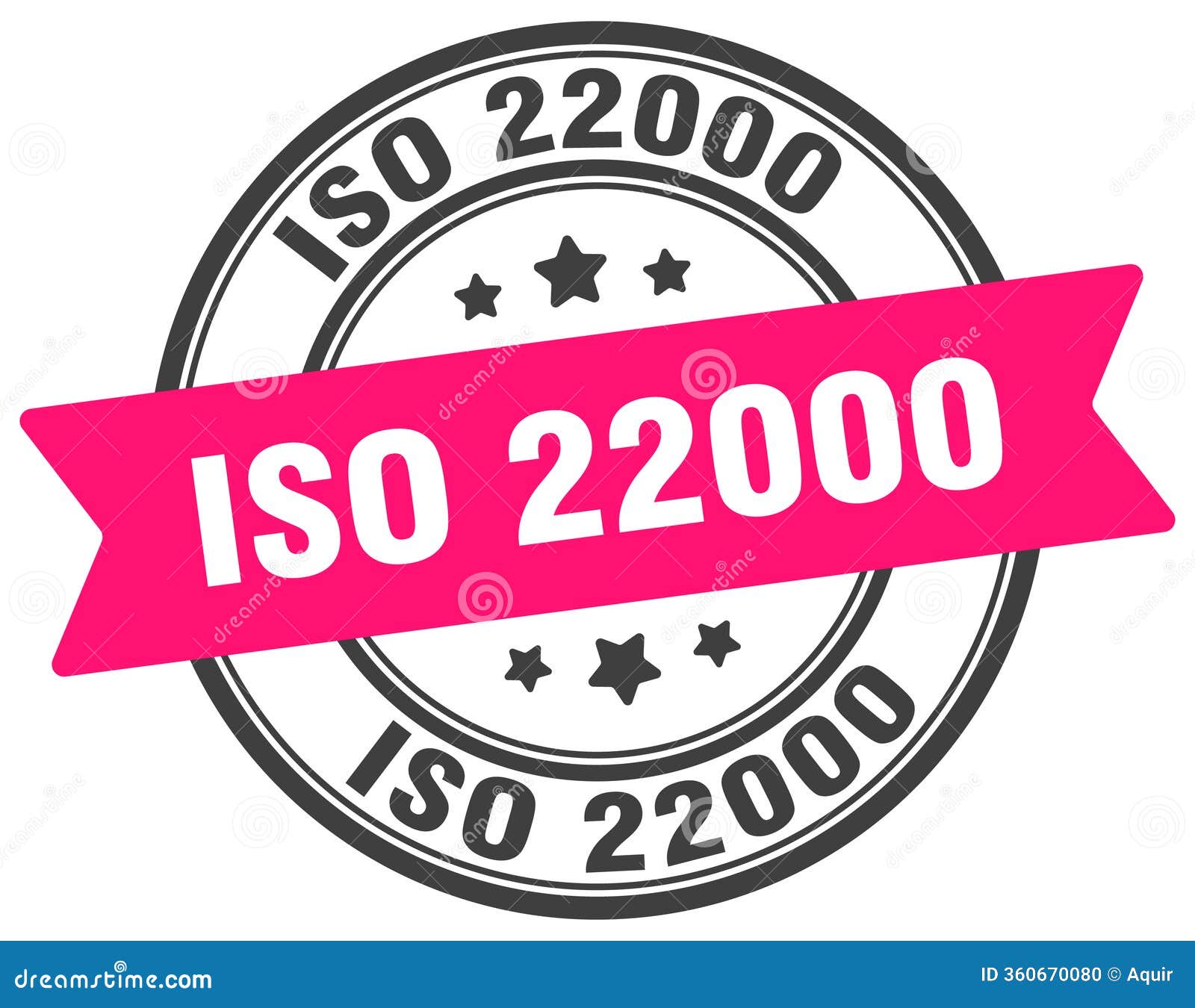 Iso 22000 Stamp. Iso 22000 Label on Transparent Background. Round Sign ...