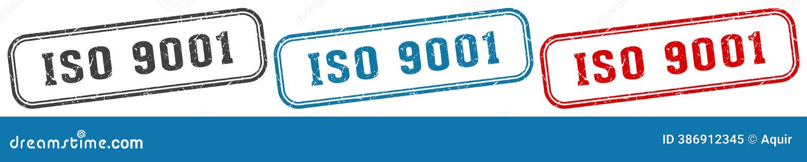 Iso 9001 Rectangular Sign. Iso 9001 Stamp Cartoon Vector ...