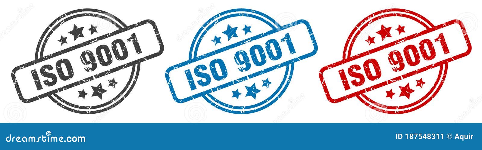 ISO 9001 Stamp Sign - Quality Management Systems, QMS Cartoon Vector ...
