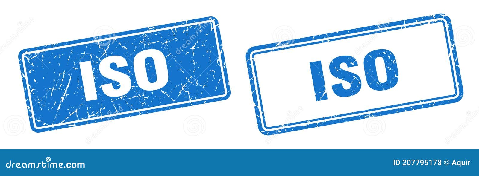 Iso Stamp Set. Iso Square Grunge Sign Stock Vector - Illustration of ...