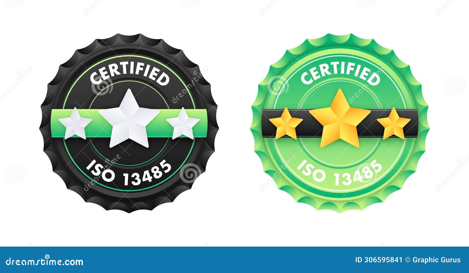 ISO 13485 Standard Certificate Badge. Quality Control. International ...