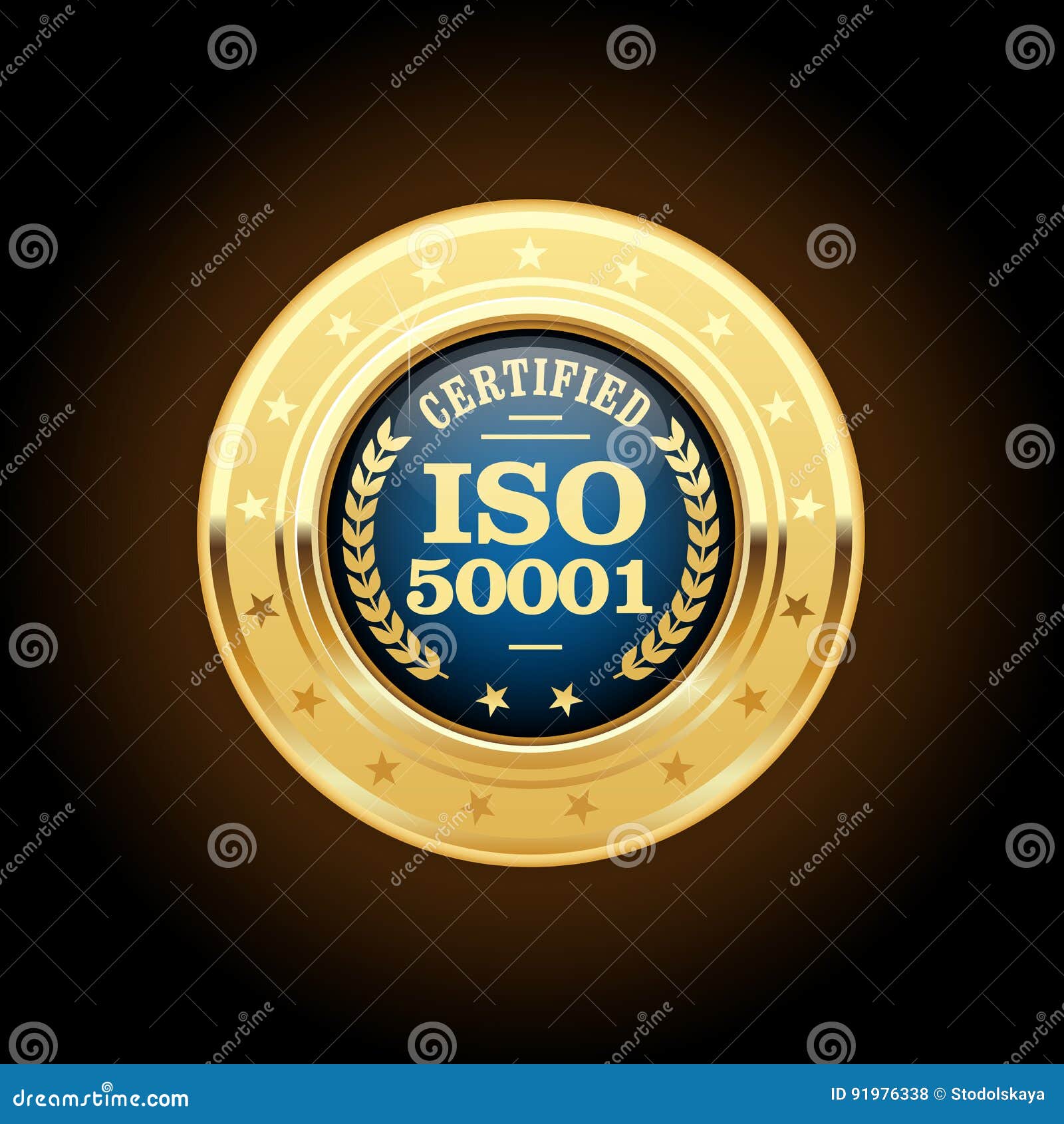 ISO 50001 Badge. Vector. ISO 50001 Standard Certificate Stamp Icon ...