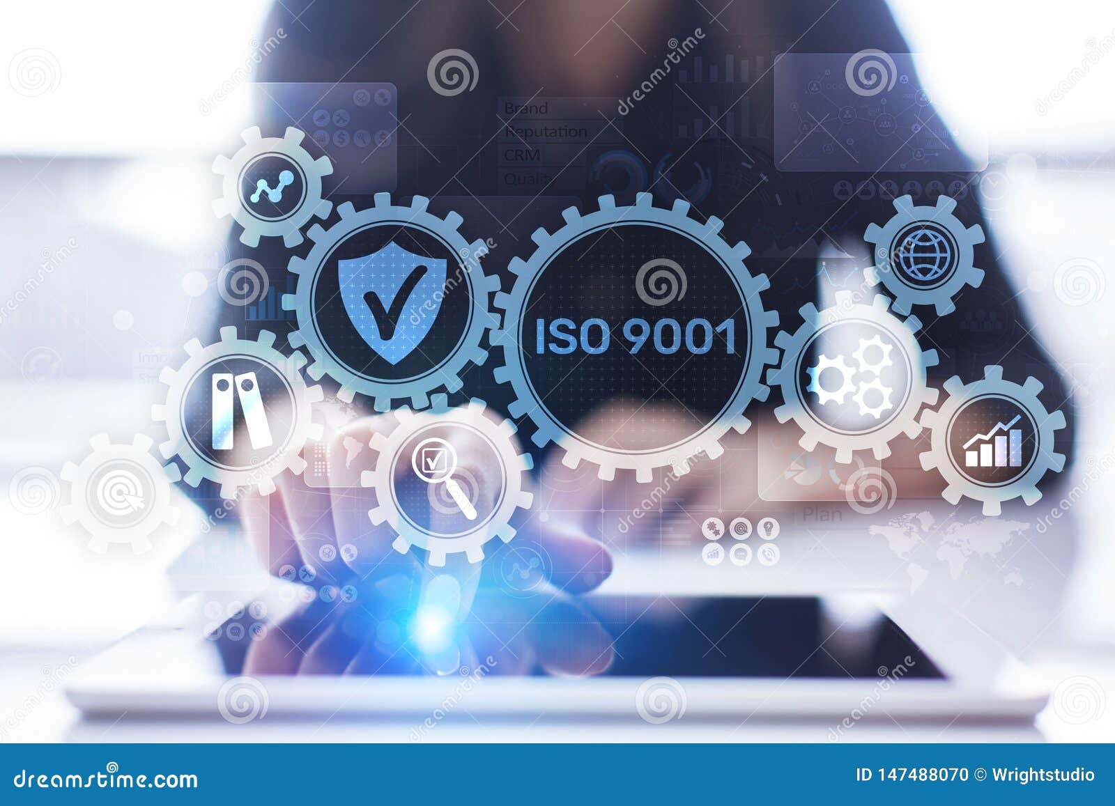 ISO 9001 Standards Quality Control Business Technology Concept on ...