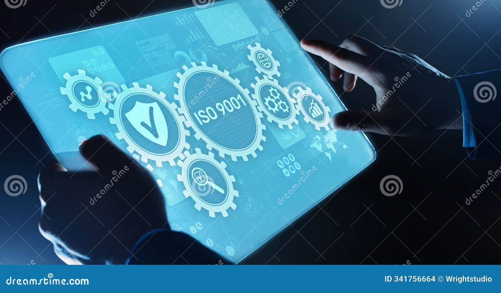 ISO 9001 Standards Quality Control Business Technology Concept on ...