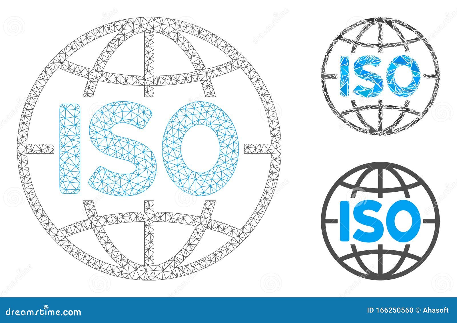 ISO Standards Vector Mesh Carcass Model and Triangle Mosaic Icon Stock ...