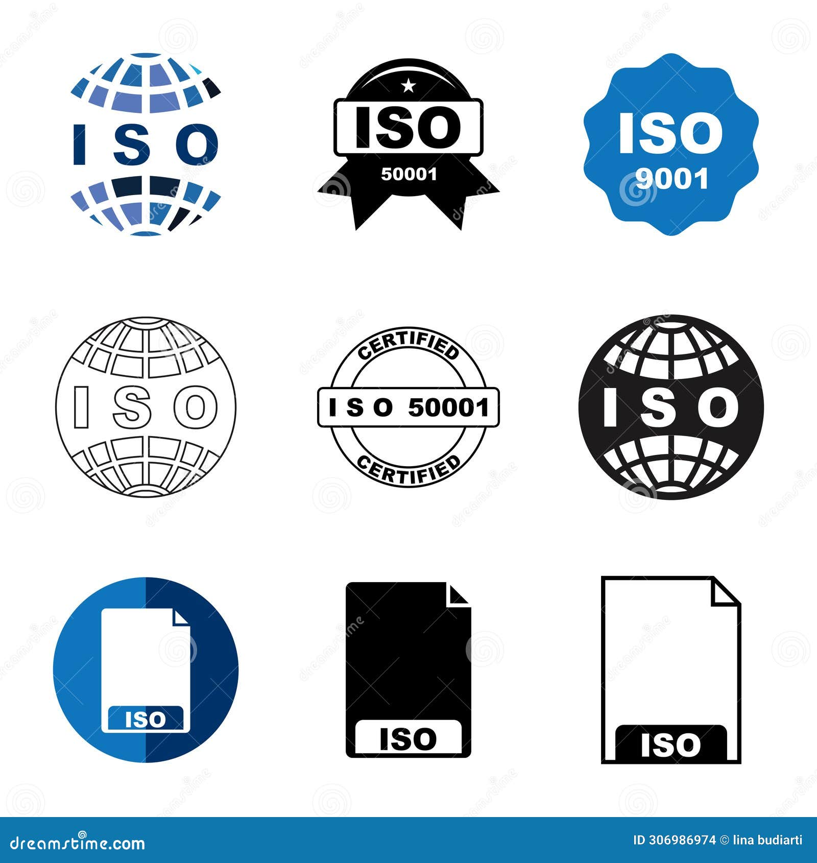 ISO symbol icon stock illustration. Illustration of concept - 306986974
