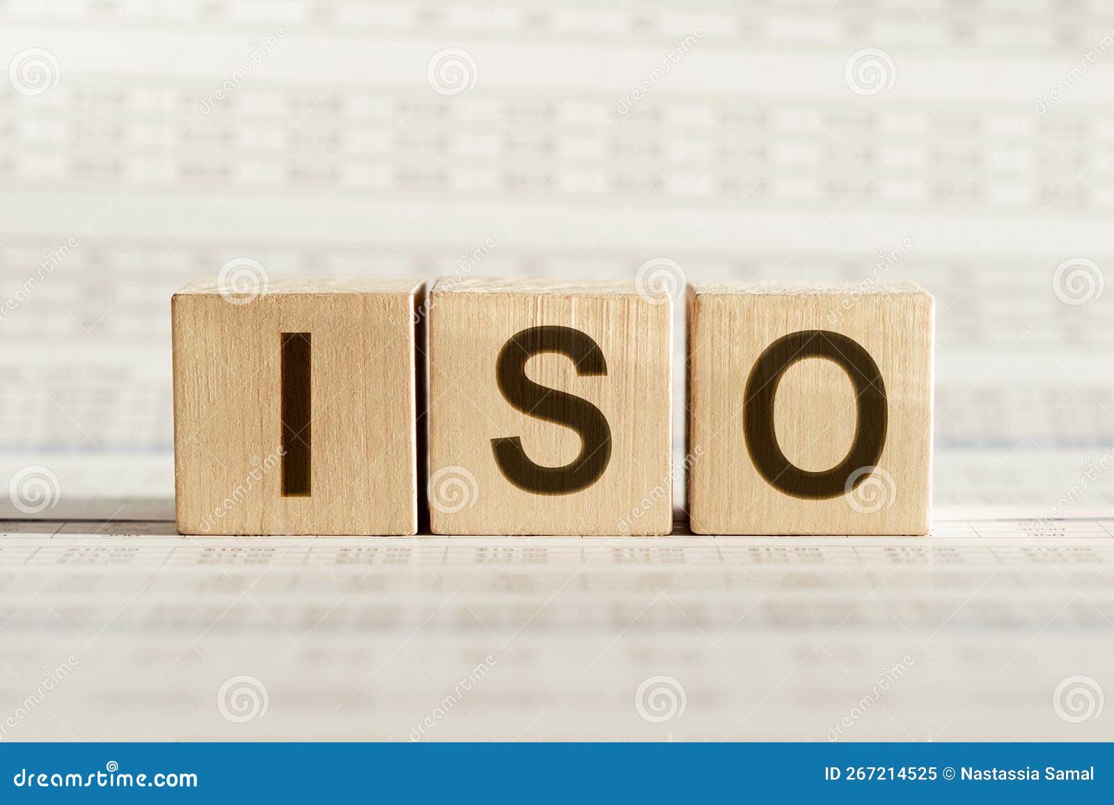 ISO Text on Wood Cubes. Text in Black Letters on Wood Blocks Stock ...