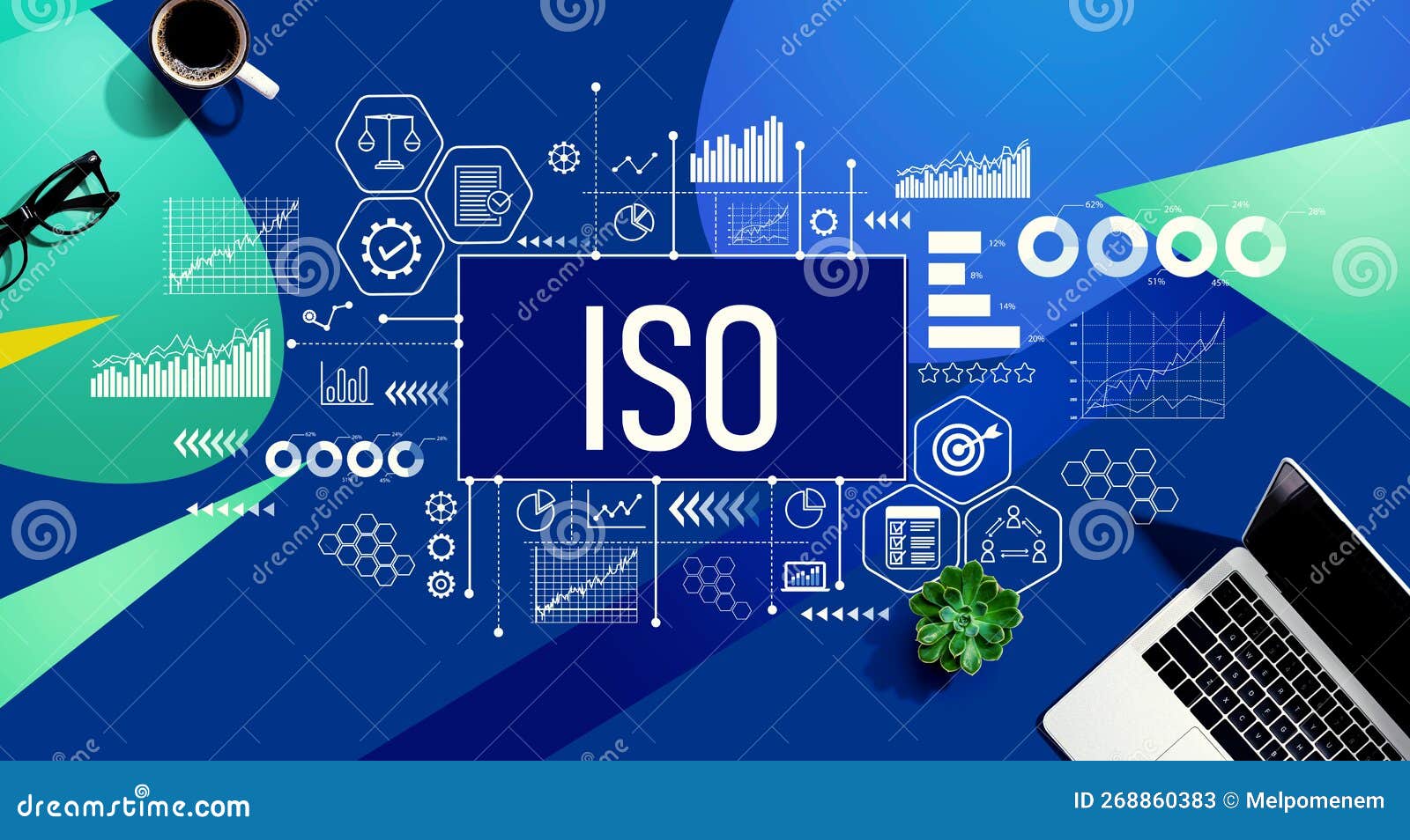 ISO Theme with Laptop Computer Stock Image - Image of digital, concept ...