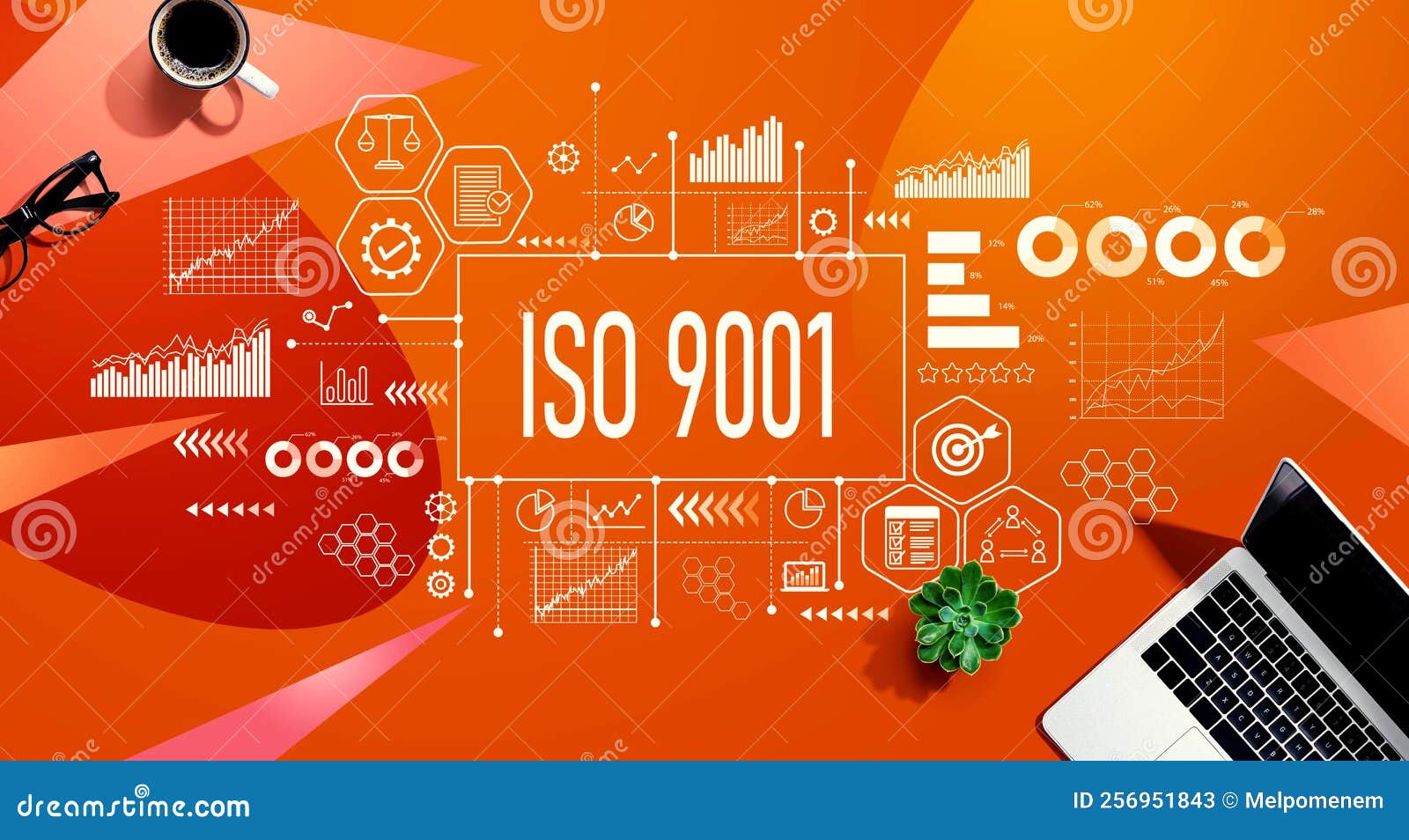 ISO 9001 Theme with a Laptop Computer Stock Image - Image of concept ...