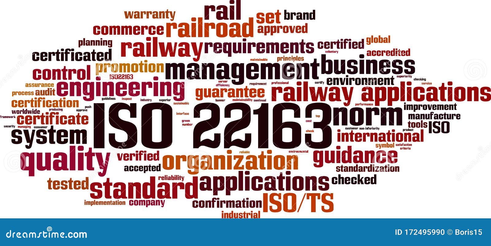 ISO 22163 word cloud stock vector. Illustration of certification ...