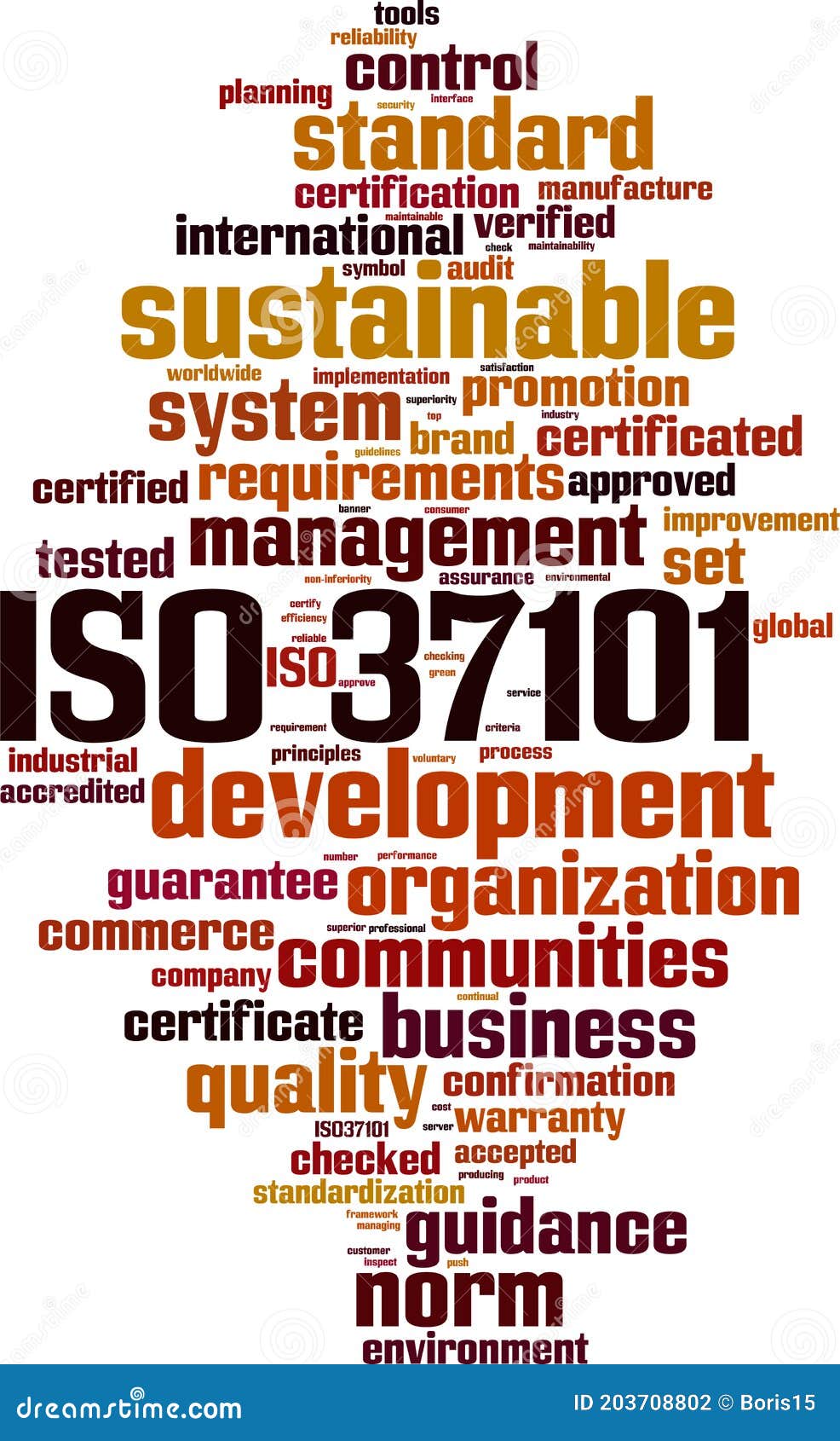 ISO 37101 word cloud stock vector. Illustration of audit - 203708802