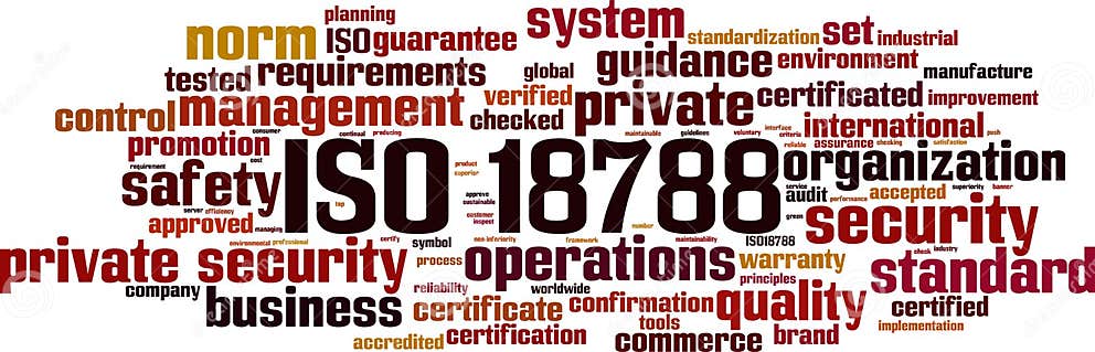 ISO 18788 word cloud stock vector. Illustration of company - 214077871