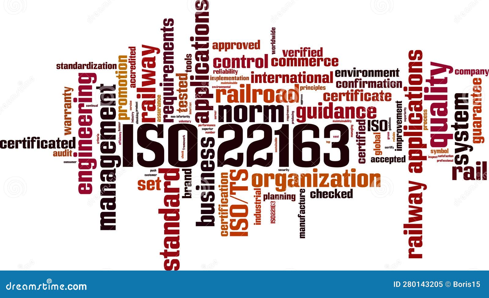 ISO 22163 word cloud stock vector. Illustration of organization - 280143205