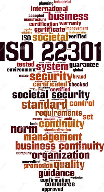 ISO 22301 word cloud stock vector. Illustration of business - 162505564