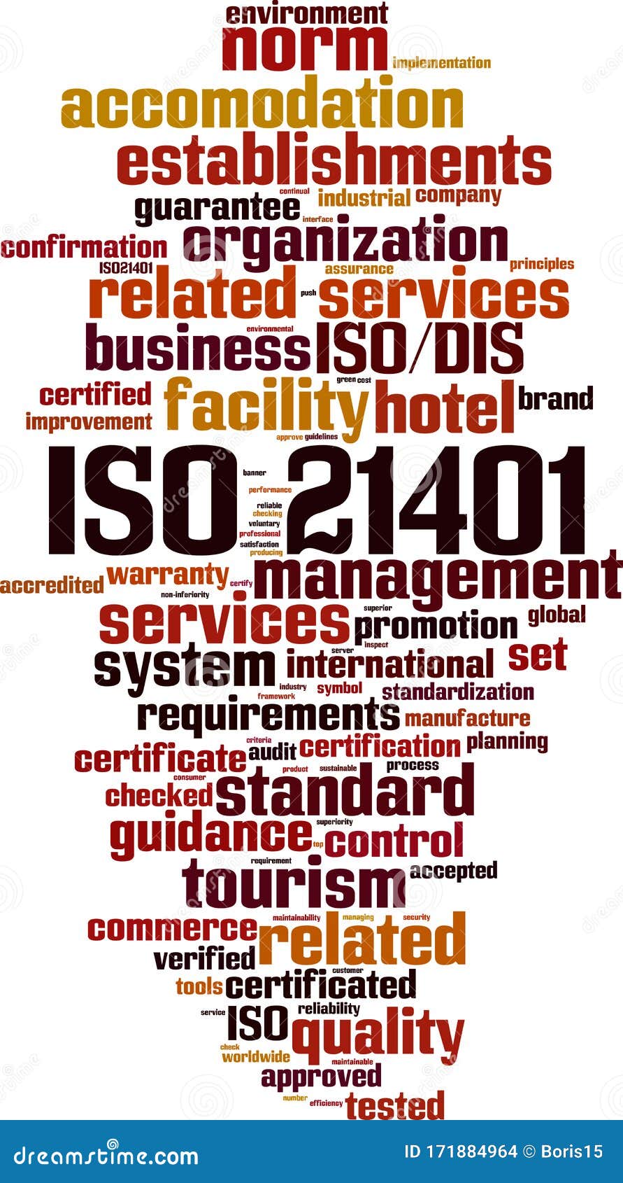 ISO 21401 word cloud stock vector. Illustration of cloud - 171884964