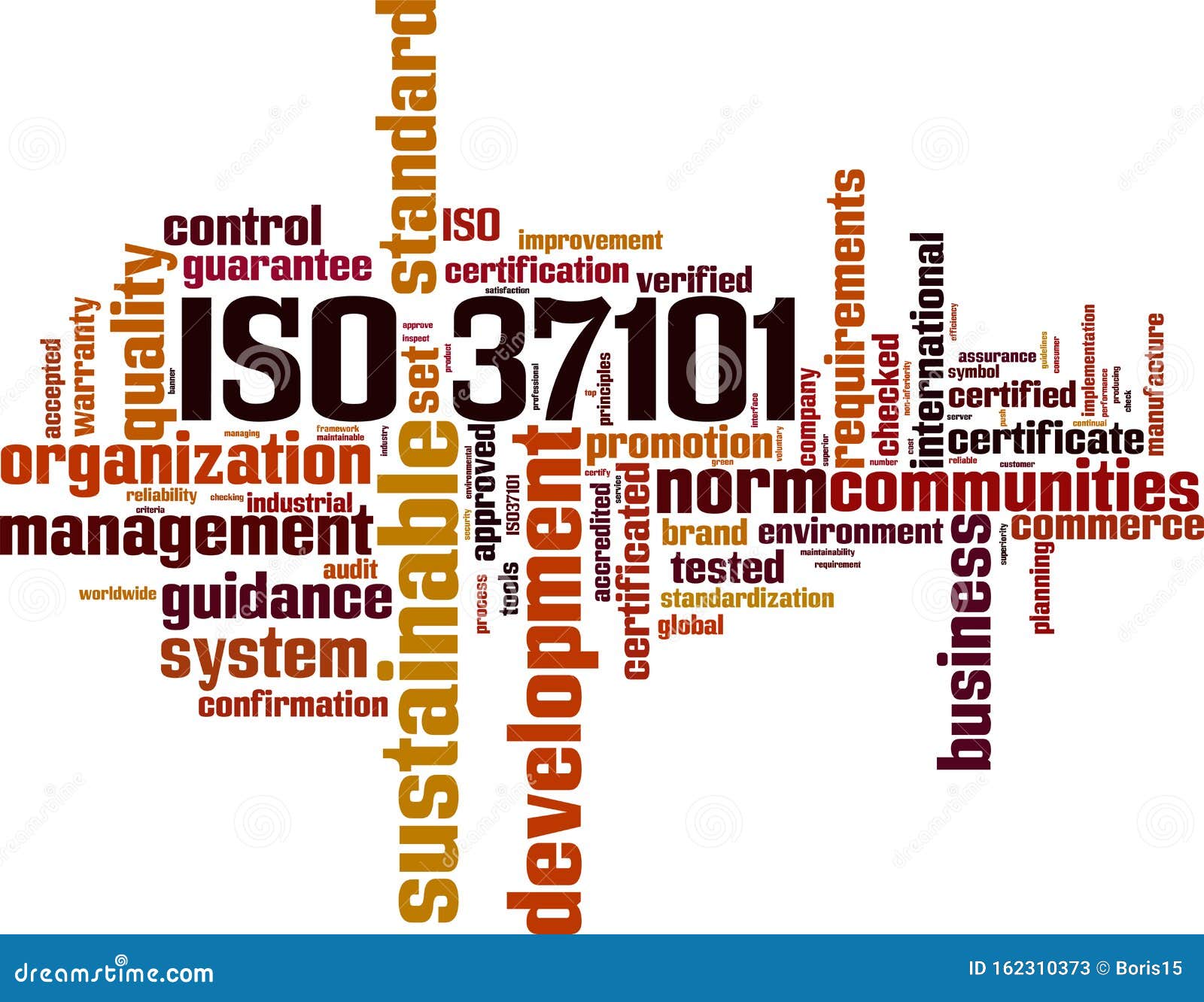 ISO 37101 Wortwolke vektor abbildung. Illustration von konzept - 162310373