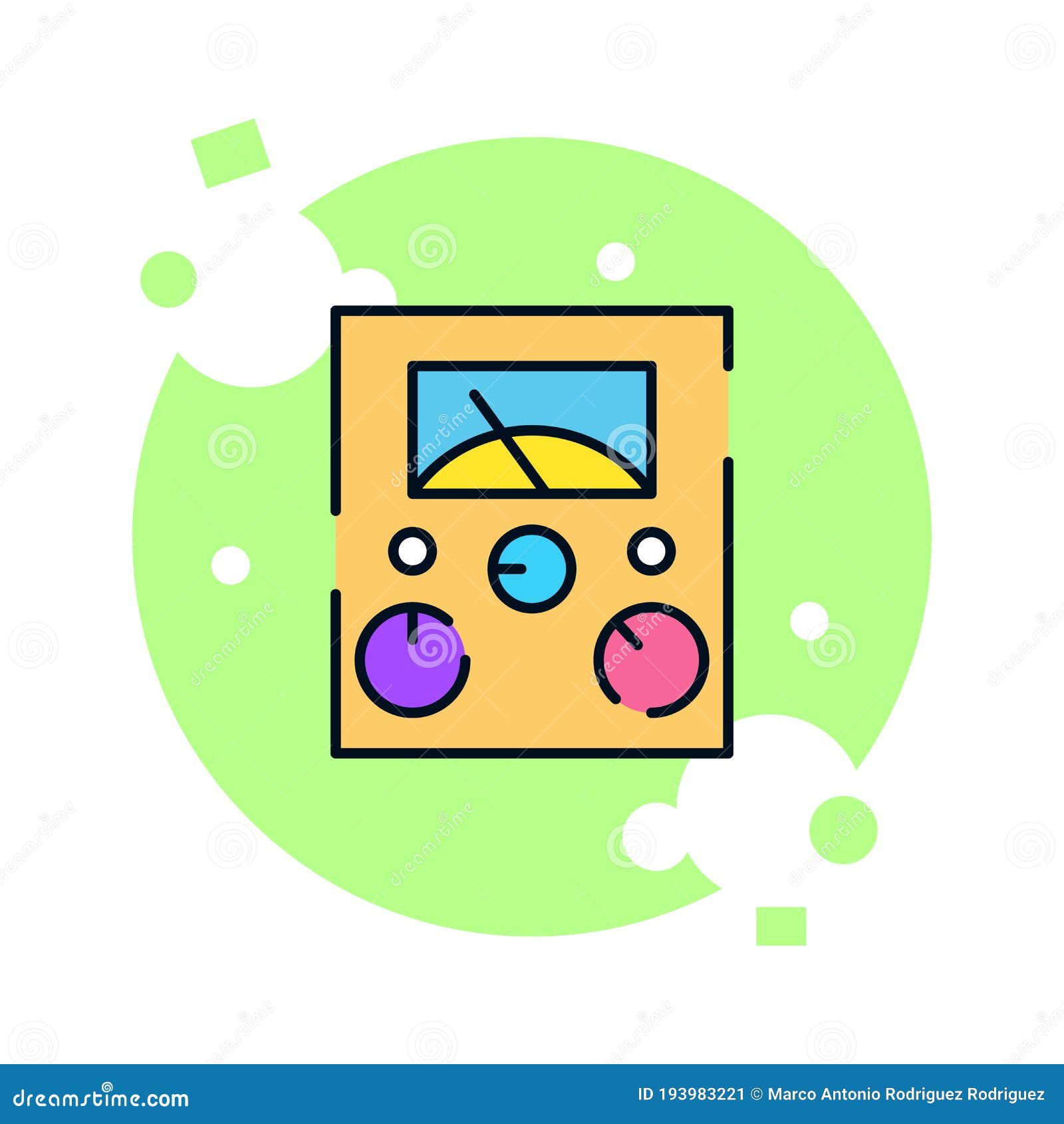 Isoalted Frequency Meter Icon Stock Vector - Illustration of audio ...