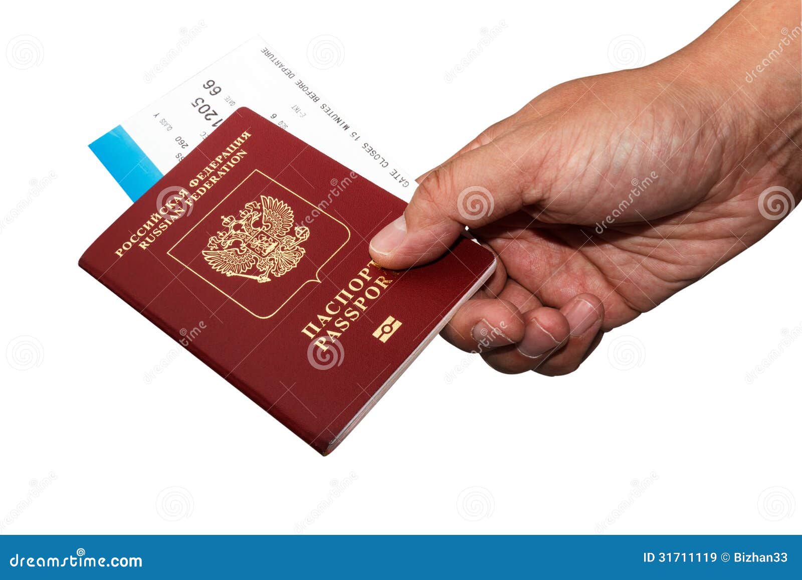 Isoalted Russian Passport With Boarding Pass Royalty-Free Stock Photo ...