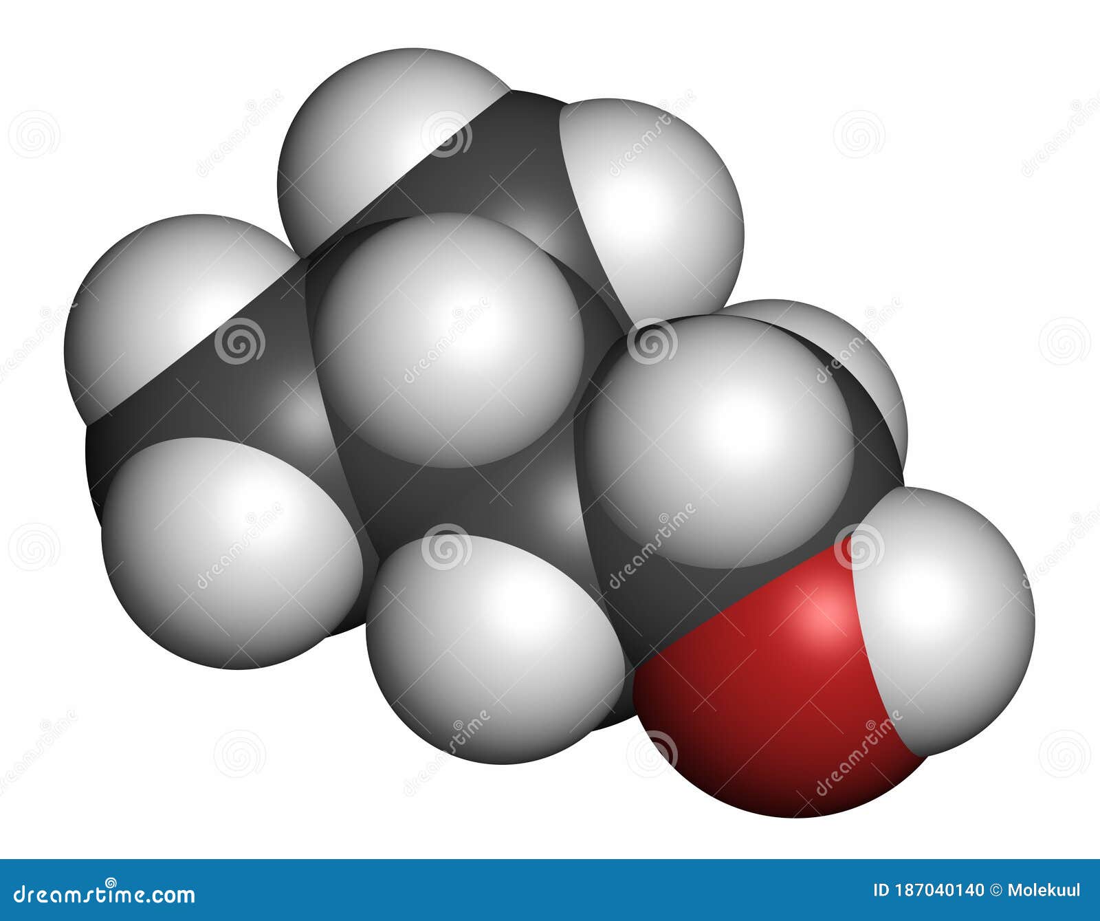 Isoamyl Alcohol Molecule. Atoms are Represented As Spheres with ...