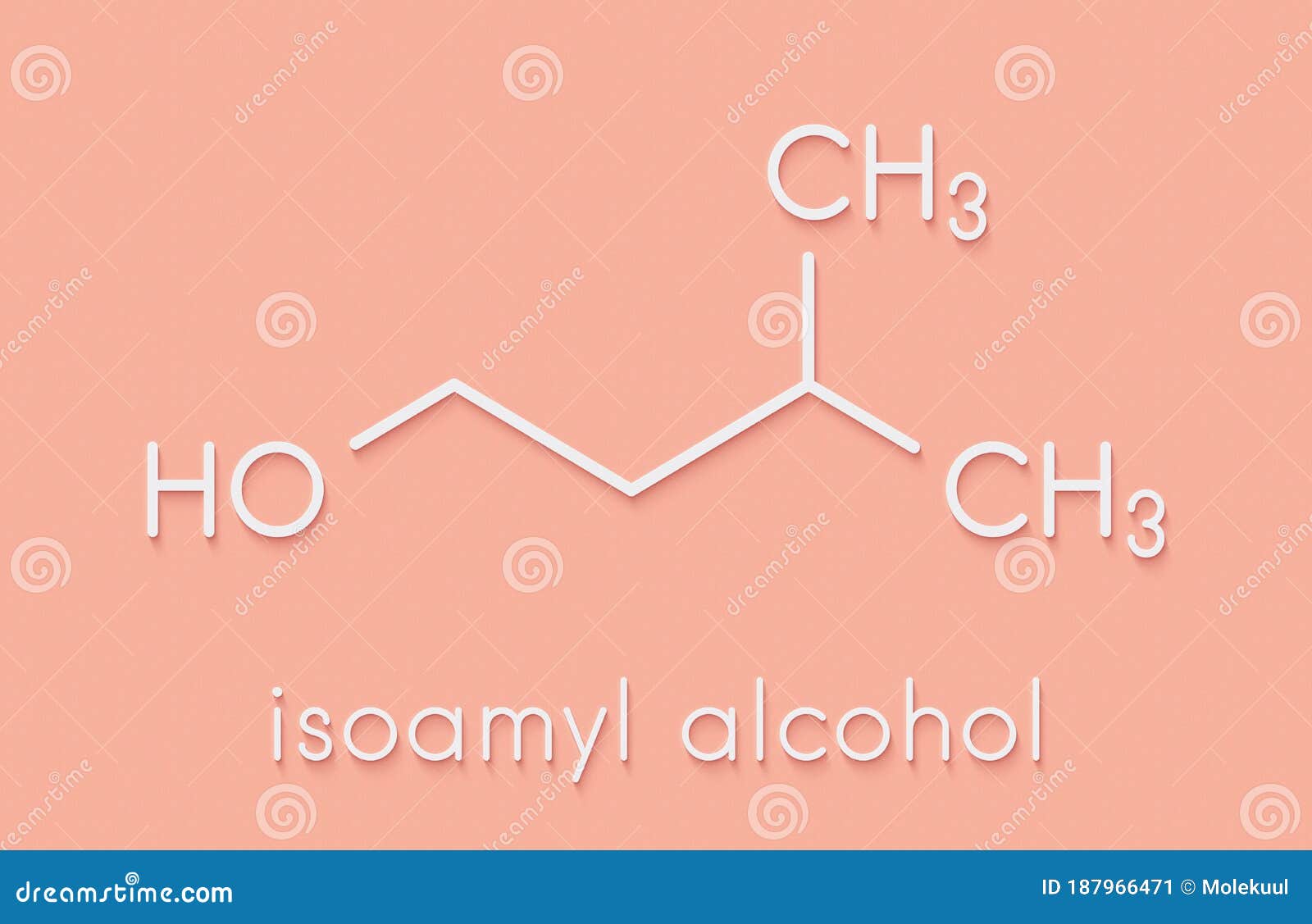 Isoamyl Alcohol Molecule. Skeletal Formula. Stock Illustration ...