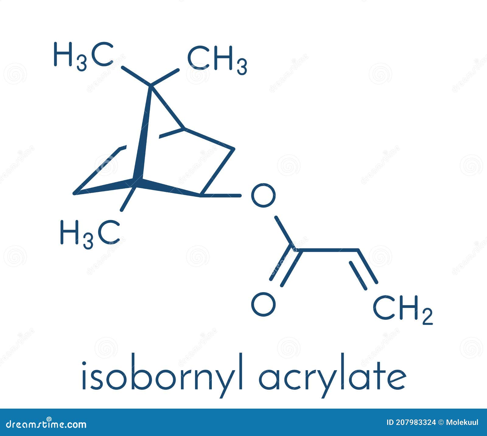 Isobornyl Acrylate Molecule. Skeletal Formula Stock Vector ...