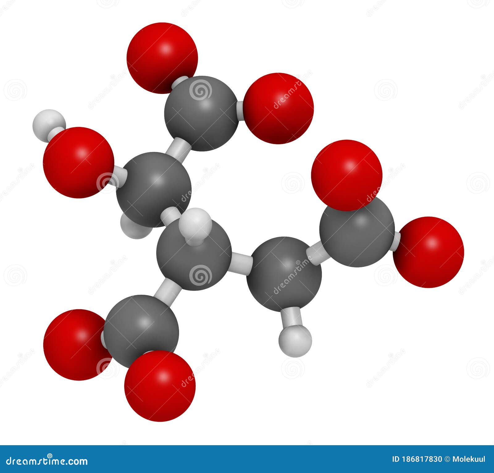 Isocitric Acid Molecule. 3D Rendering Stock Illustration - Illustration ...