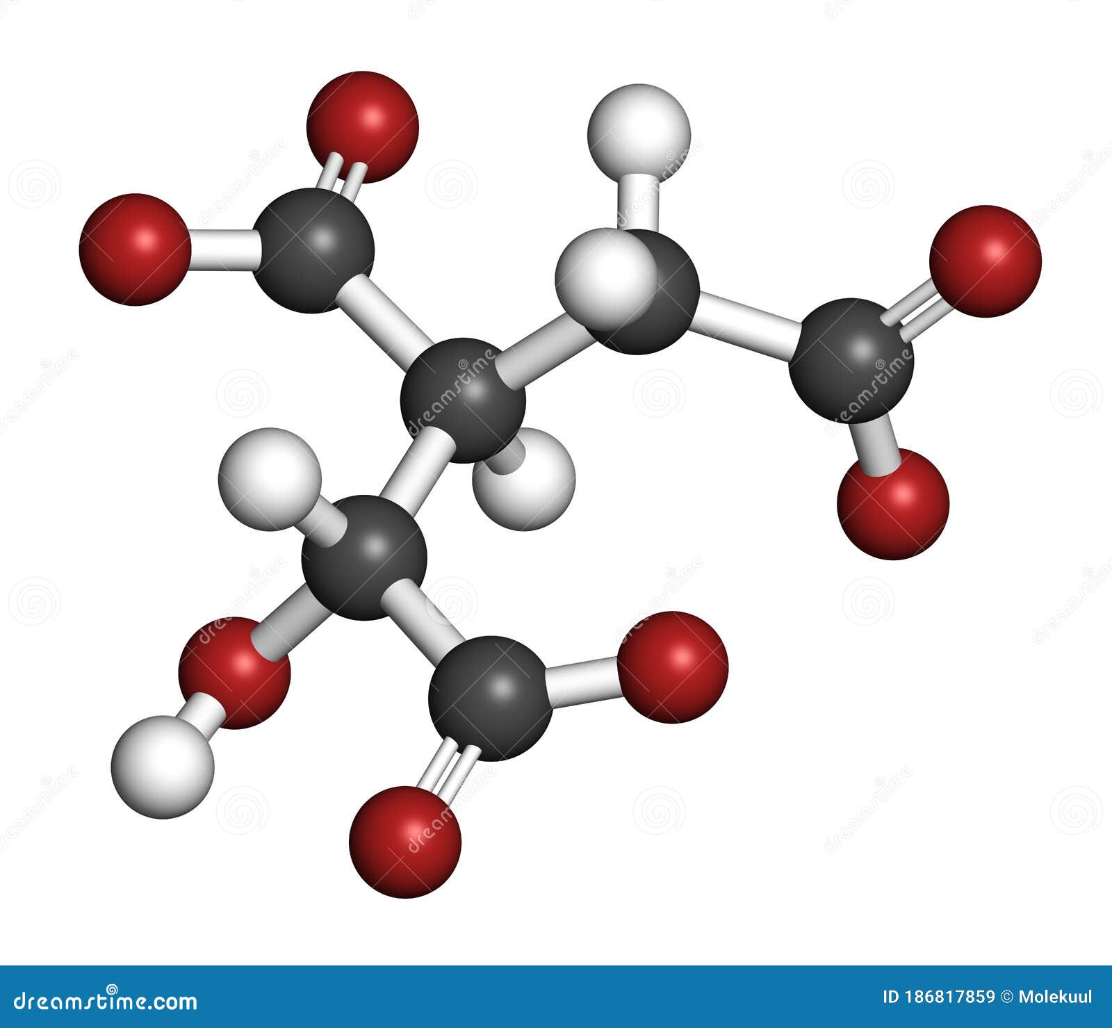 Isocitric Acid Molecule. 3D Rendering Stock Illustration - Illustration ...