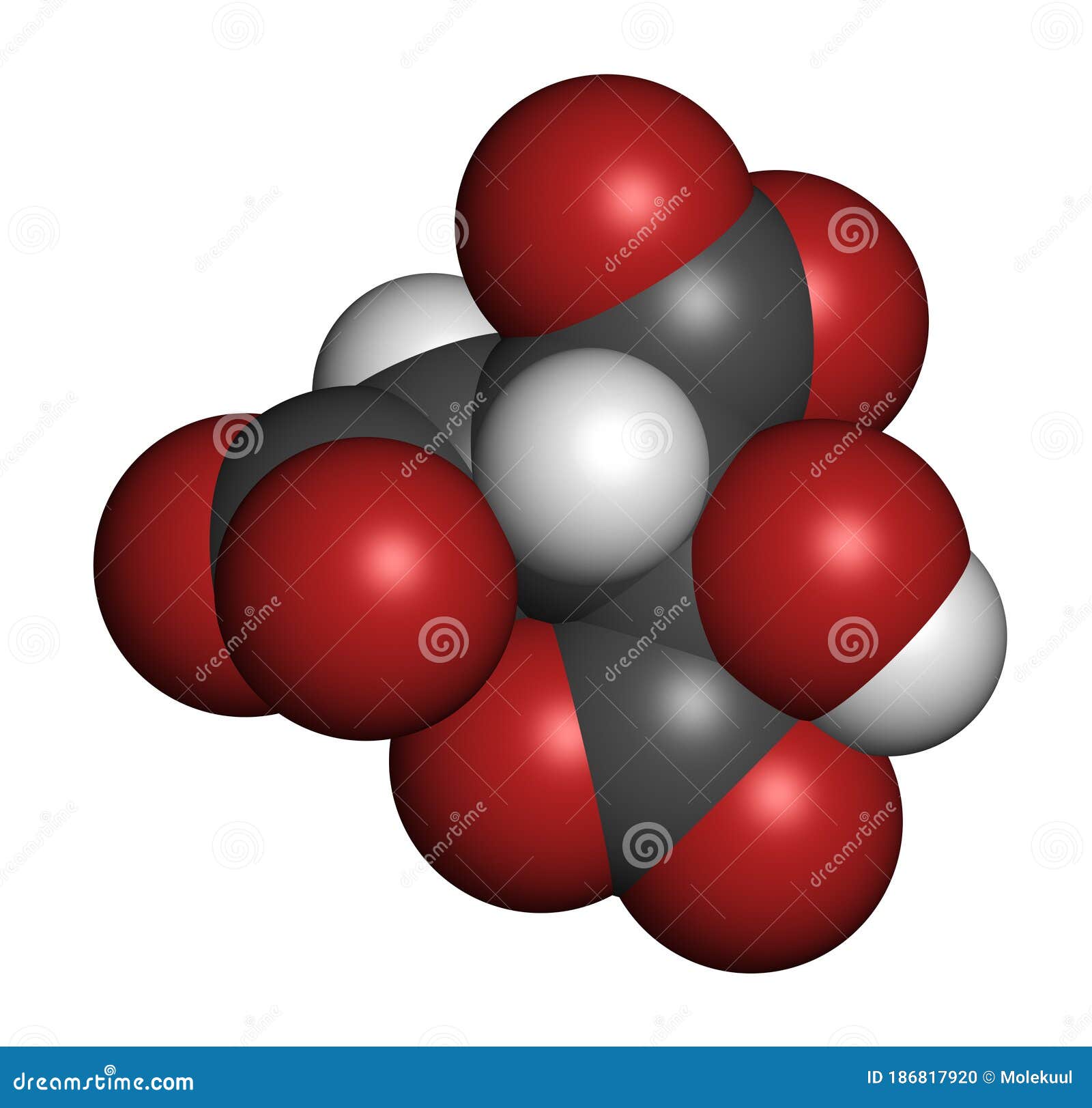 Isocitric Acid Molecule. 3D Rendering Stock Illustration - Illustration ...
