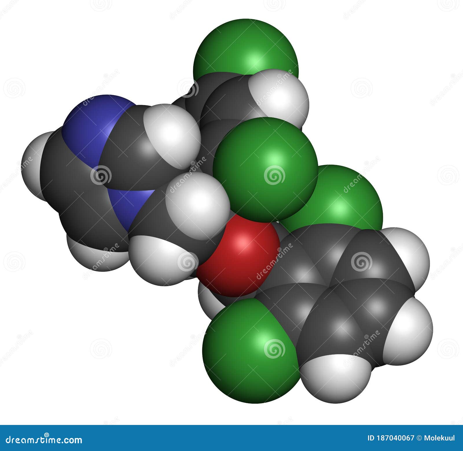 Isoconazole Antifungal Drug Molecule. 3D Rendering Stock Illustration ...