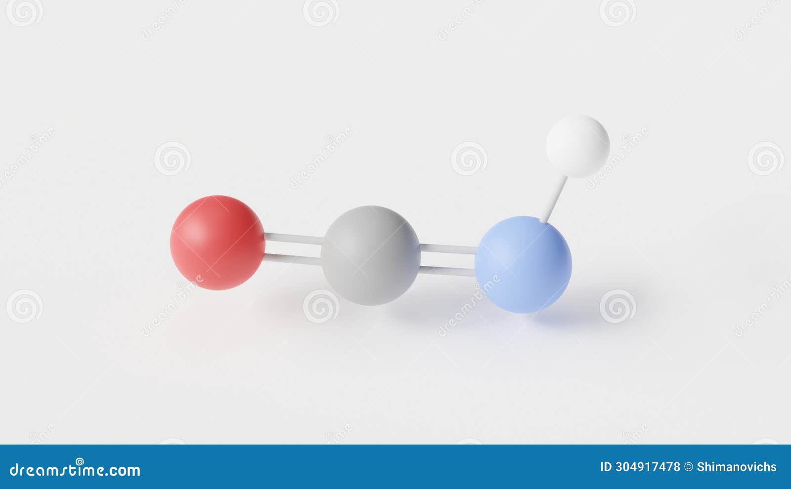 Isocyanic Acid Molecule 3d, Molecular Structure, Ball and Stick Model ...