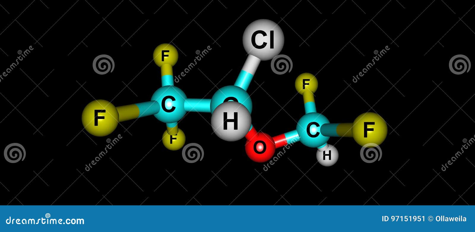 Isoflurane Molecular Structure Isolated On White Royalty-Free Cartoon ... Isoflurane Molecular Structure Isolated On White Royalty-Free Cartoon ...