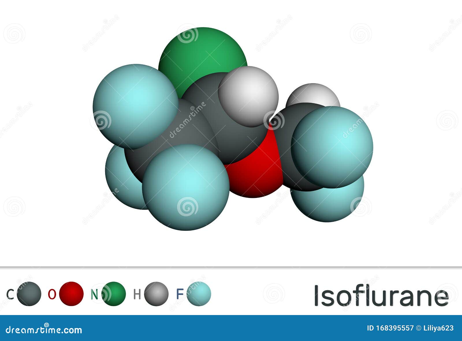 Isoflurane Molecule, is Inhalation Anesthetic Used for General ... Isoflurane Molecule, is Inhalation Anesthetic Used for General ...