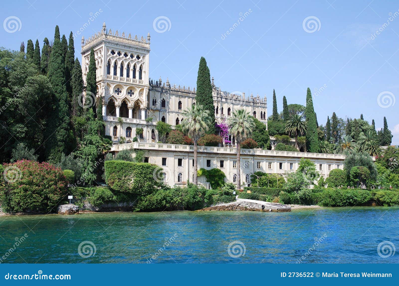Isola Di Garda (Italy)-Palace Stock Photo - Image of flowers, green ...