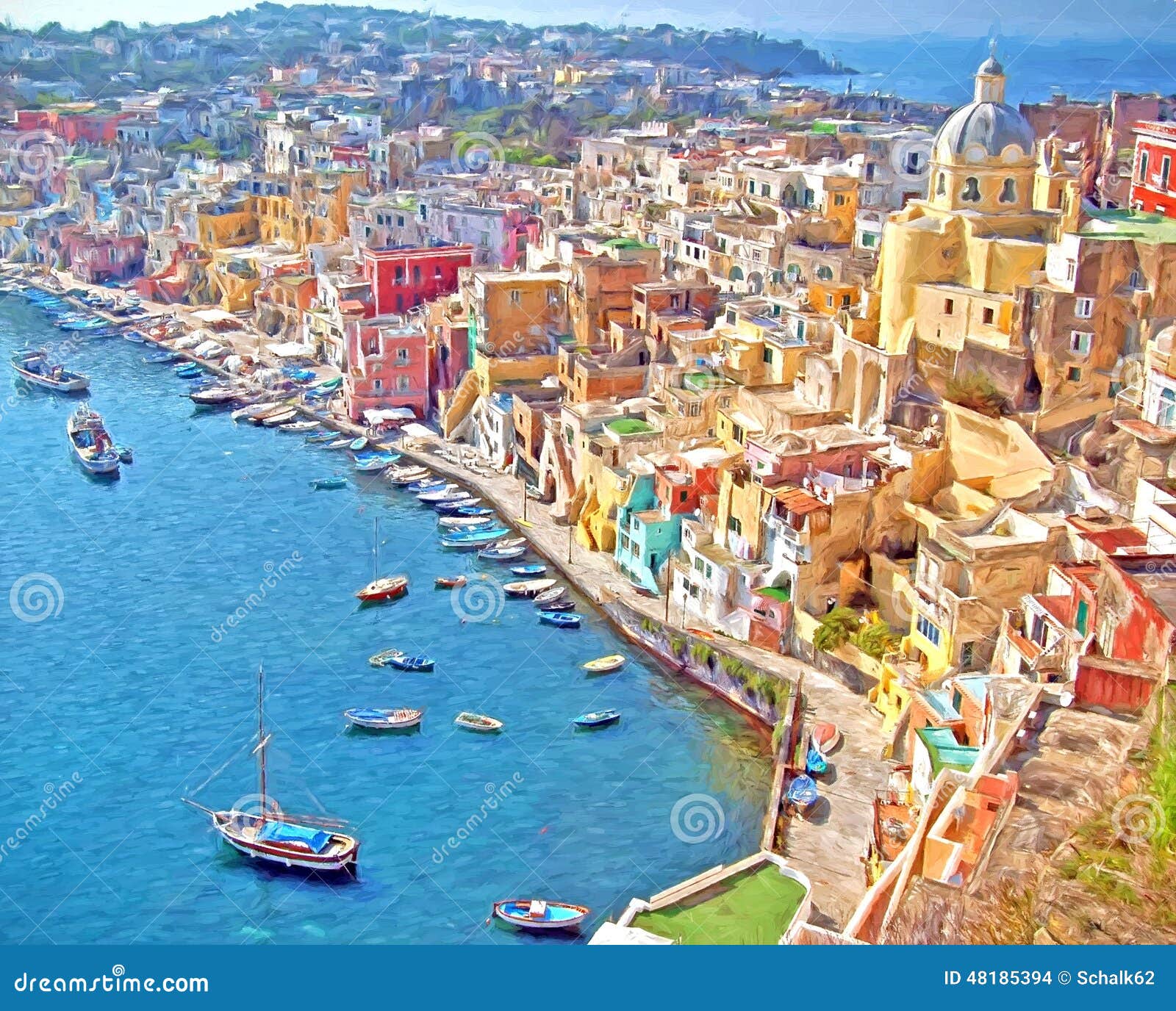 Isola di Procida, Italia fotografia stock. Immagine di basato - 48185394