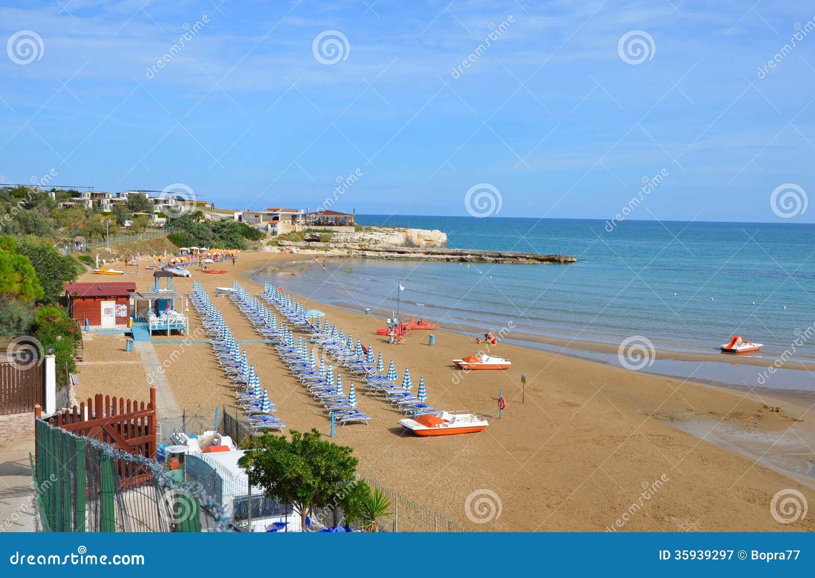 Isola La Chianca beach stock image. Image of parasol - 35939297