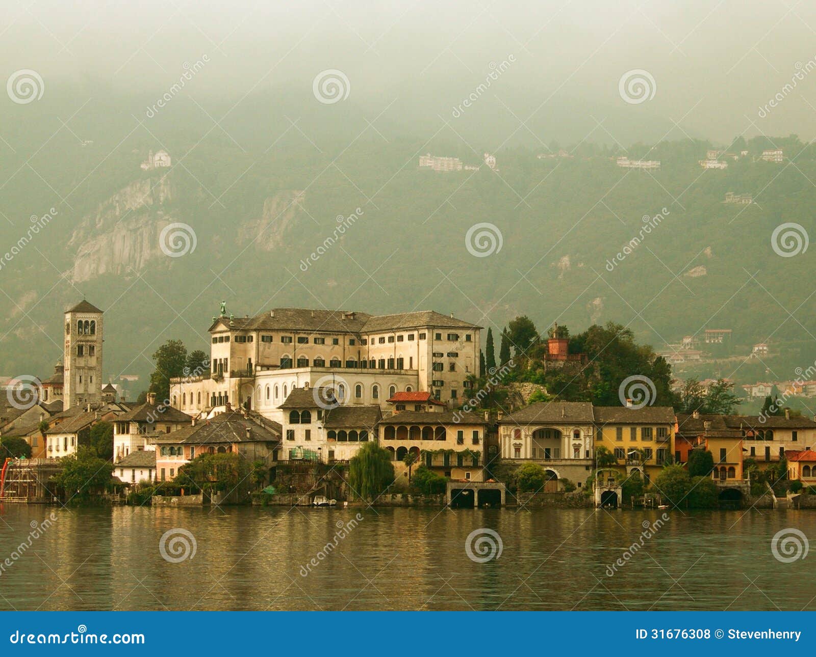 Monastery On San Giulio Island On Lake Orta In Italy. Royalty-Free ...