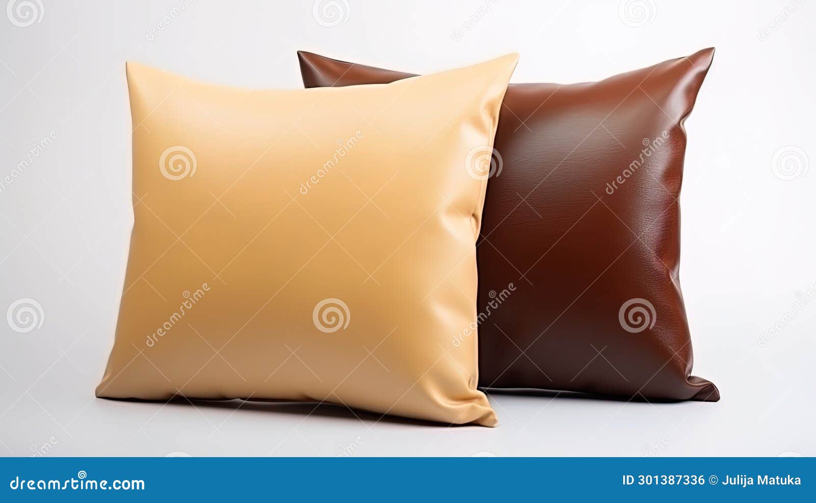 Isolact on a White Background Leather Accent Pillows Stock Illustration ...